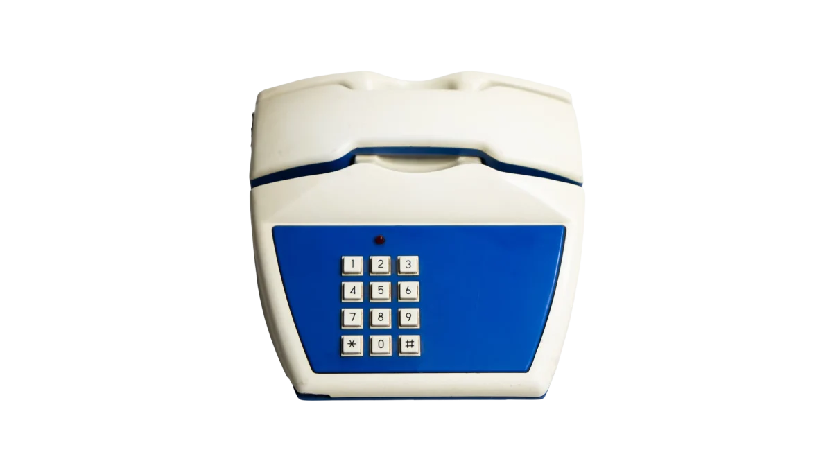 Blue & White Corded Phone – Retro Hunts